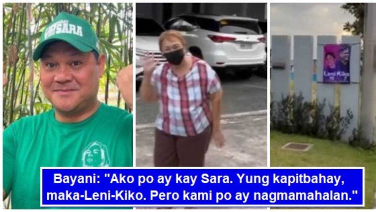 Sara supporter Bayani Agbayani visits his neighbor who supports Leni ...