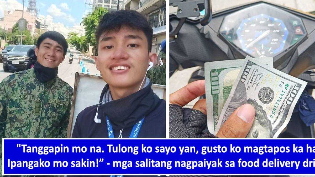 Food delivery rider cries after receiving $100 from checkpoint officer ...