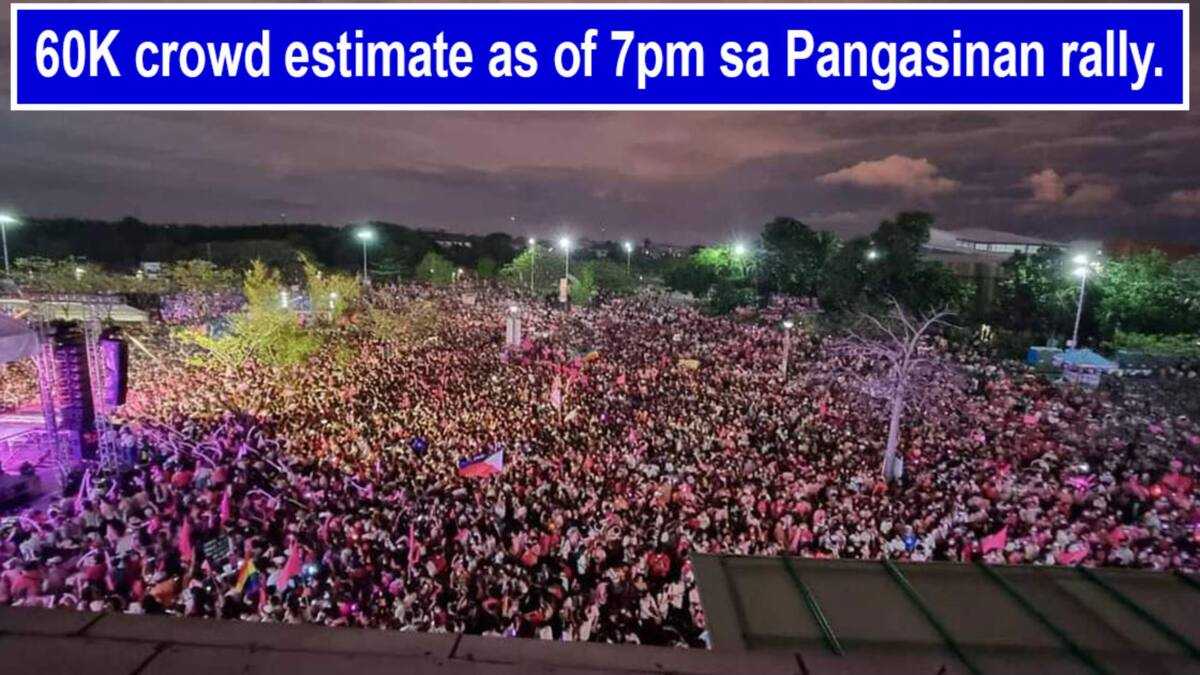 60K crowd estimate sa people's rally ni VP Leni Robredo sa Pangasinan ...