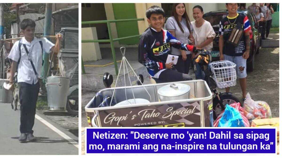 SHS na naglalako ng taho bago magklase, nabiyayaan ng e-bike at sidecar - KAMI.COM.PH