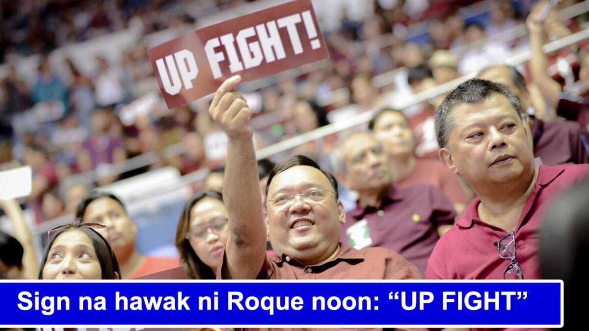 Old photo of SPOX Harry Roque raising "UP Fight" sign goes viral - KAMI ...