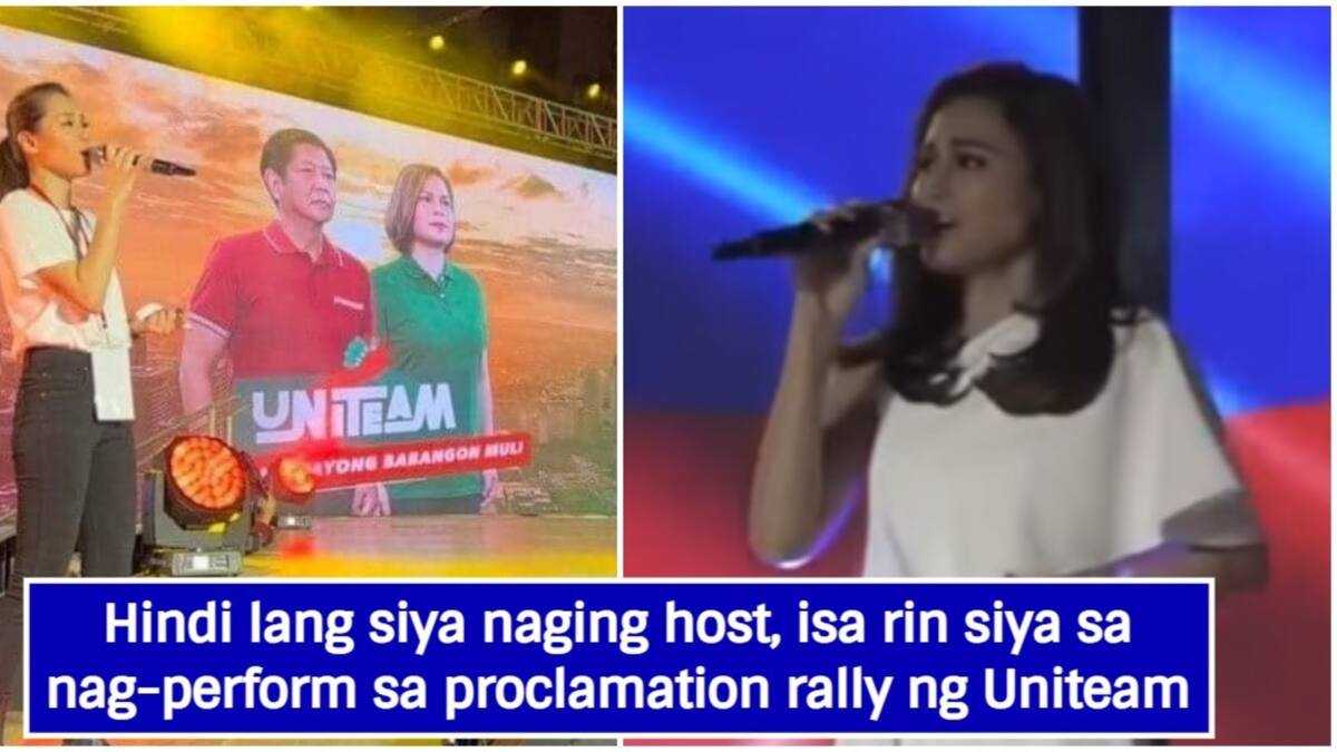 Pag-awit ng "Ako ay Pilipino" ni Toni G sa proclamation rally ng grupo ...