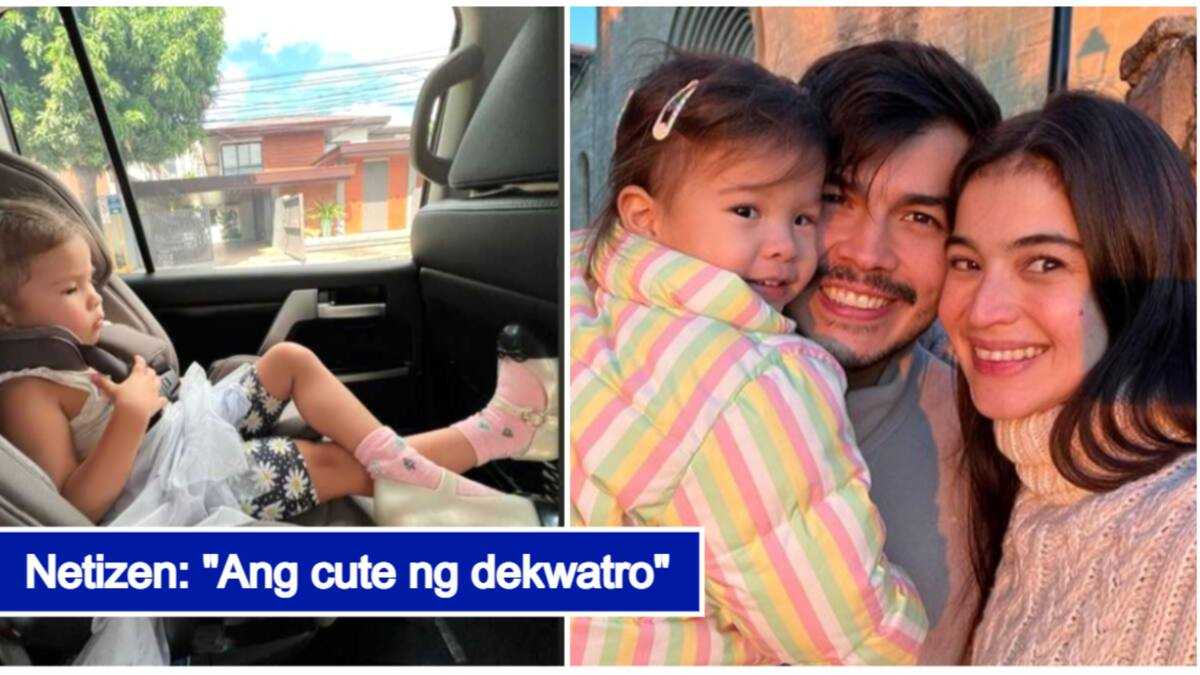 Snap of Baby Dahlia Heussaff doing cozy pose in the car goes viral ...