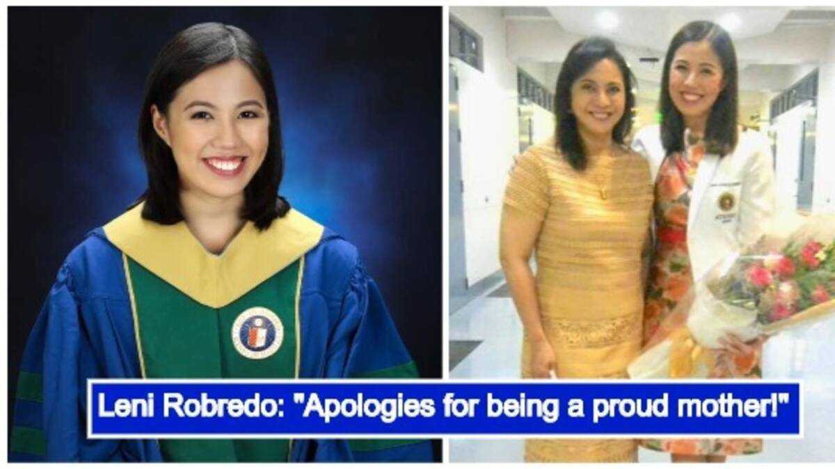 Leni Robredo is a proud mom to daughter Tricia after finishing MD & MBA ...