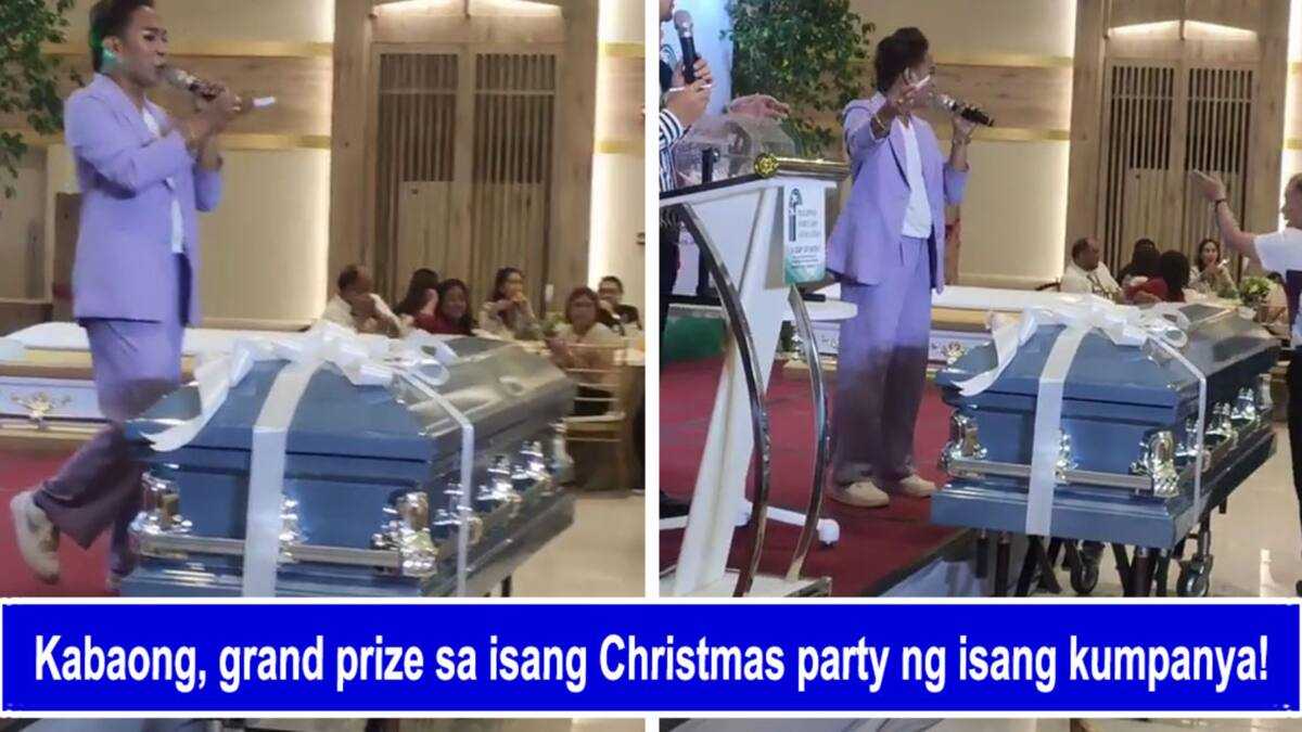 Kabaong, grand prize sa isang Christmas party ng isang organisasyon ...