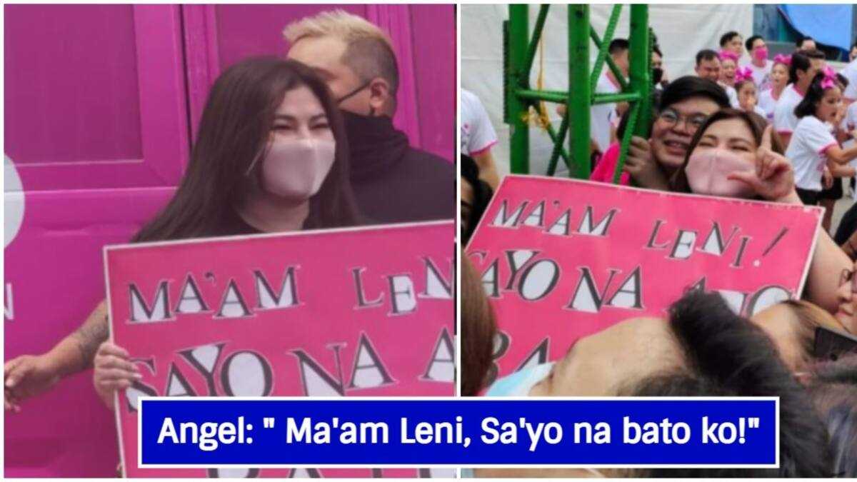 Angel Locsin, nakikisaya sa crowd ng Pasig rally ng ng Leni-Kiko tandem ...