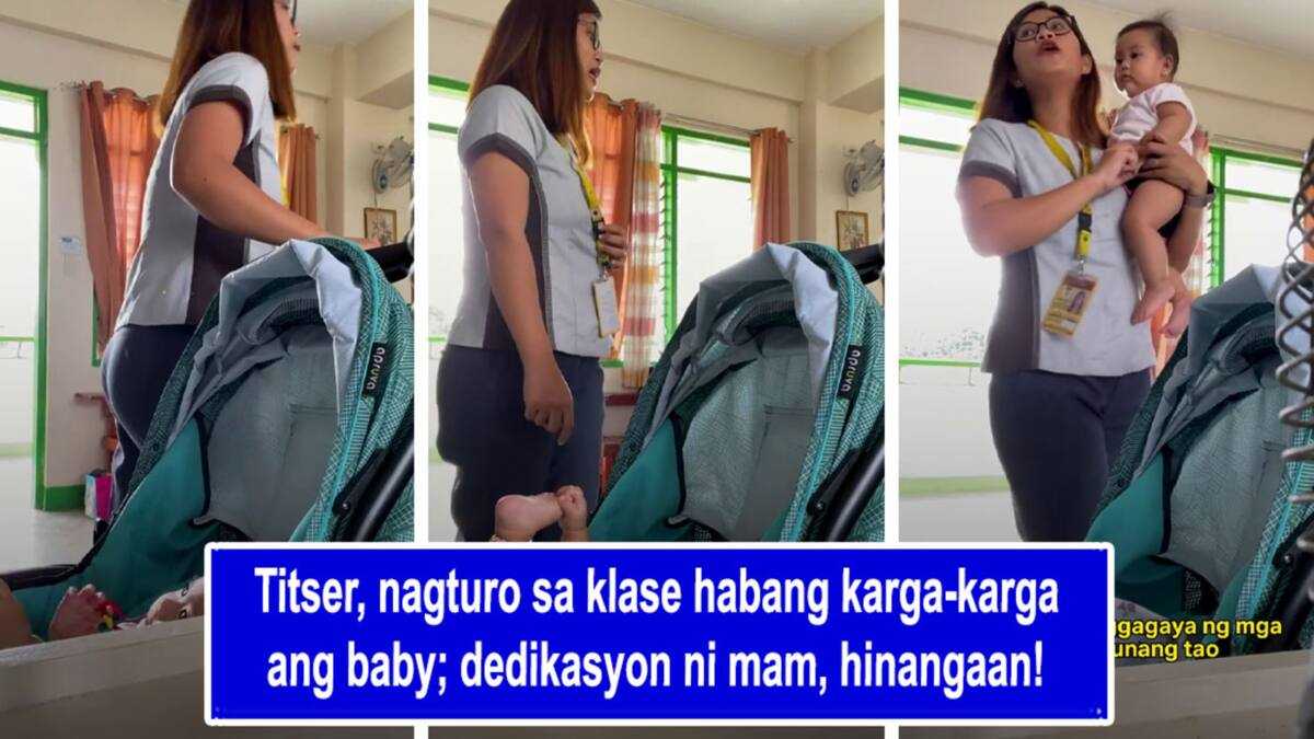 Titser, nagturo sa klase habang karga-karga ang baby; dedikasyon ni mam ...