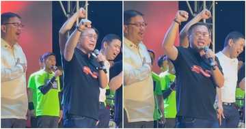 Bong Go, emosyonal habang kumakanta sa prayer rally para kay Duterte ...