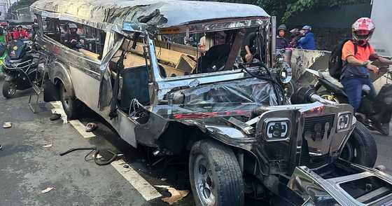 Jeepney crashes into post on Quirino Highway injuring three people ...