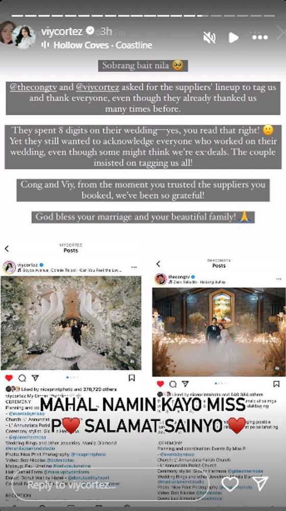 Event planner ng CongViy, inilantad magkano nagastos ng mag-asawa sa bonggang kasal - KAMI.COM.PH