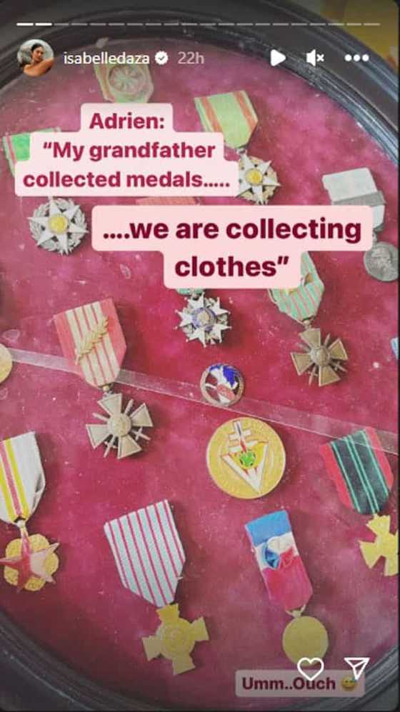 Isabelle Daza, di nagpatalbog sa medals ng lolo ni Adrien: "Bring out ...