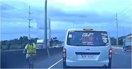 Viral na siklista na nag-counterflow sa expressway, naligaw lang raw ...