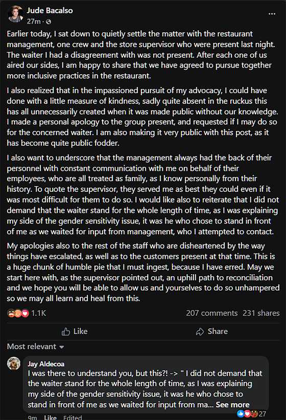 Jude Bacalso, nagpakumbaba; humingi ng sorry: “I could’ve done with a ...