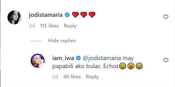 Jodi Sta. Maria, pinusuan ang sweet message ni Iwa Moto kay Pampi Lacson - KAMI.COM.PH