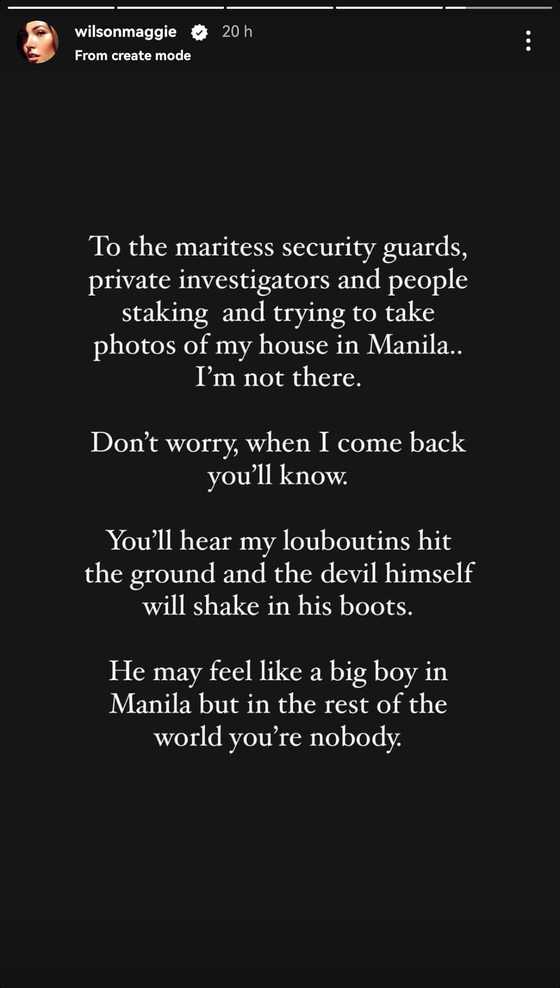 Maggie Wilson, sinabihan ang stalkers niya na wala siya sa bahay niya sa Manila - KAMI.COM.PH