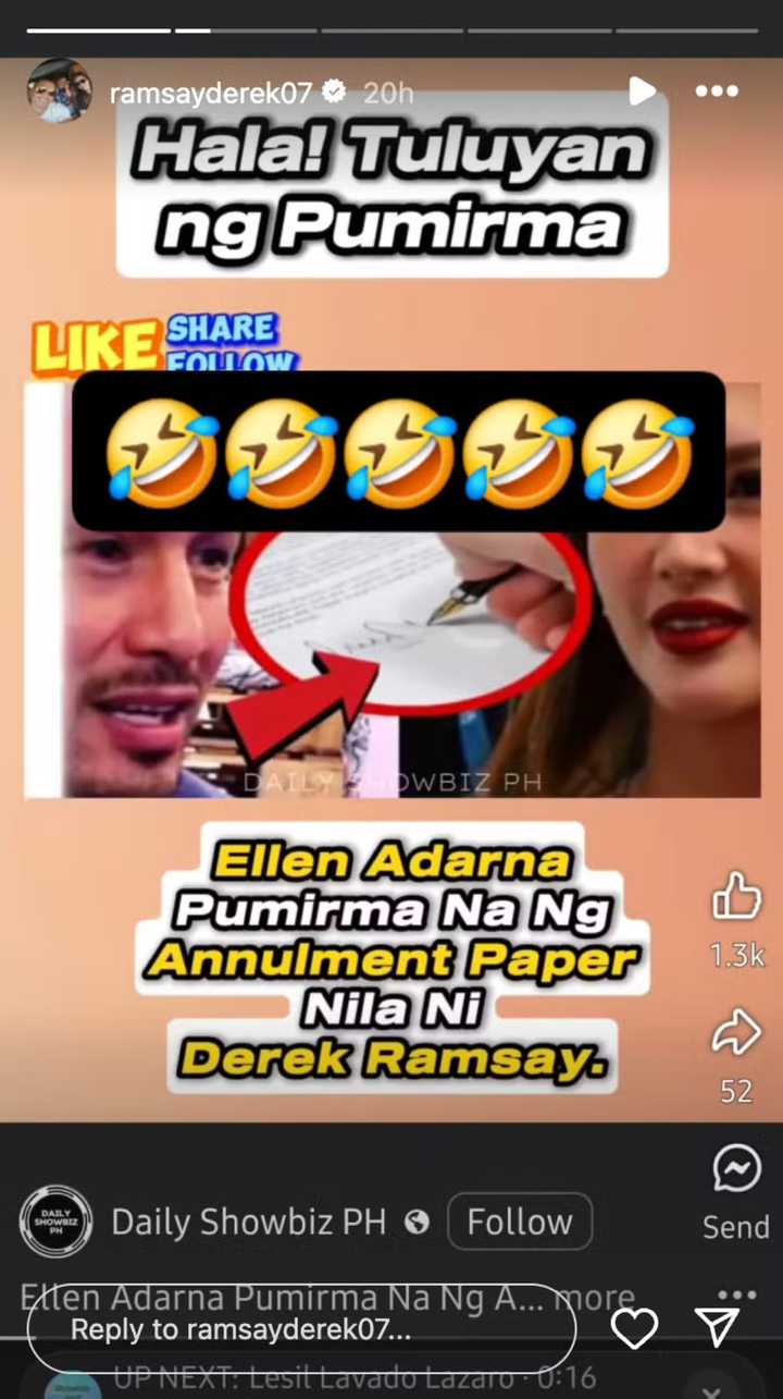 Derek Ramsay, natawa sa balitang hiwalay na sila ni Ellen Adarna - KAMI.COM.PH