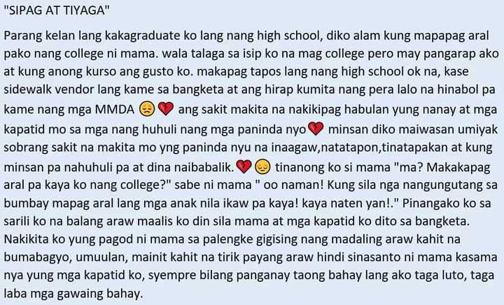 Sipag at tiyaga ang puhunan! Inspiring story of a working student and ...