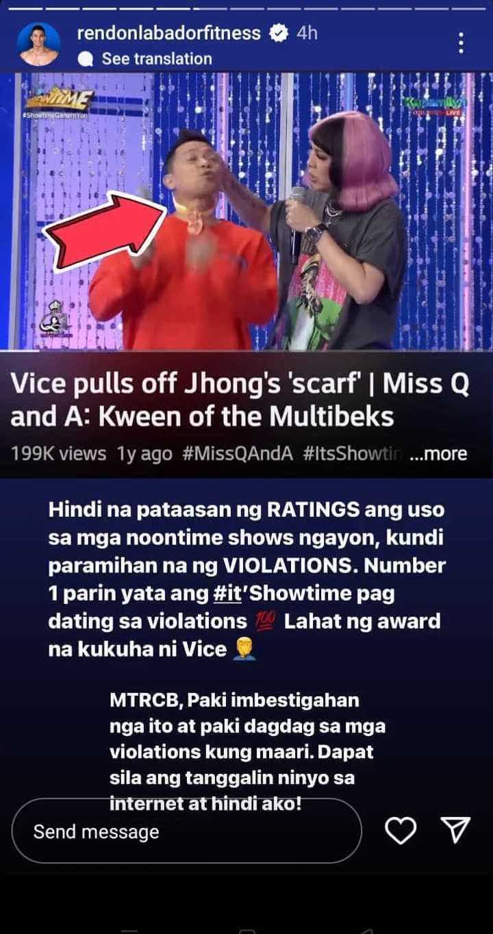 Rendon Labador, nag-post ukol sa “scarf” moment nina Vice at Jhong from ...