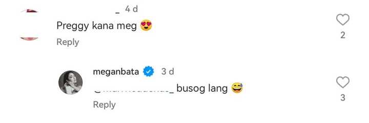 Megan Young, sinagot ang "preggy" comment ng isang netizen: "Busog lang" - KAMI.COM.PH