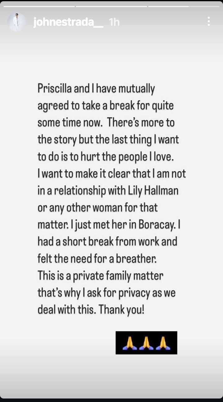 John Estrada, nagsalita na ukol sa relasyon nila ni Priscilla Meirelles - KAMI.COM.PH