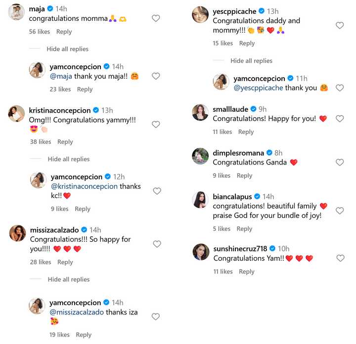 Celebs, nag-react sa pagsilang ni Yam Concepcion sa first baby nila ni ...