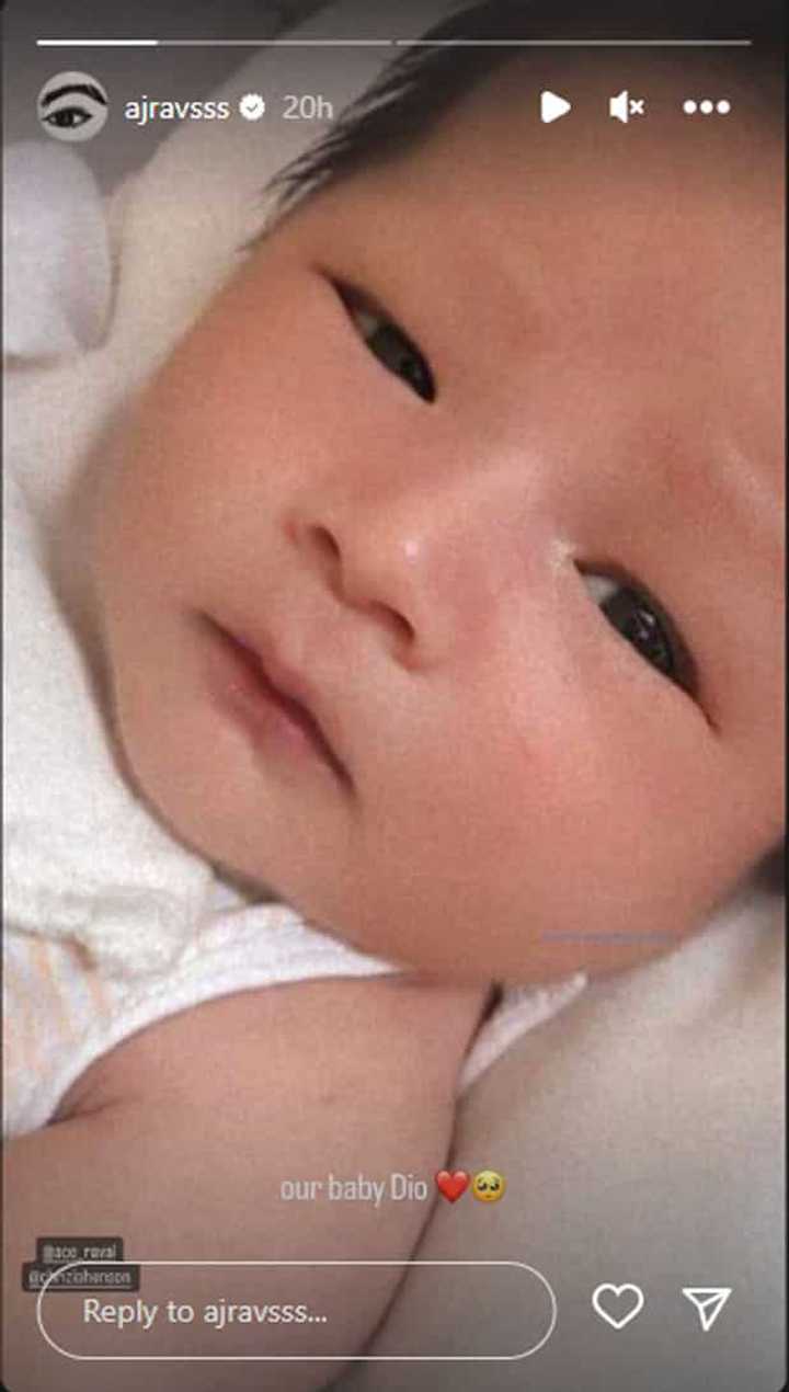AJ Raval, nag-post ng photo ng isang cute na baby: "our baby Dio ...