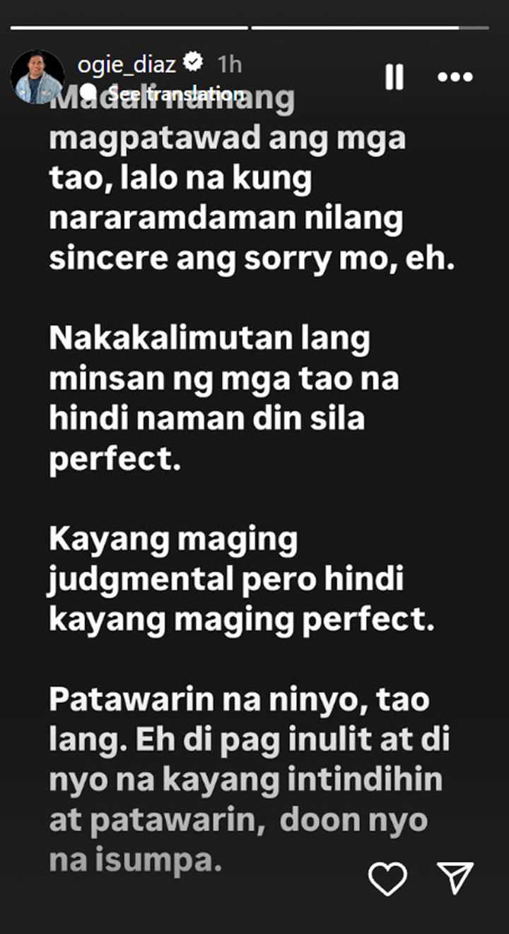Ogie Diaz, nagbigay ng kanyang opinyon ukol sa pag-sorry - KAMI.COM.PH Ogie Diaz, nagbigay ng kanyang opinyon ukol sa pag-sorry - KAMI.COM.PH