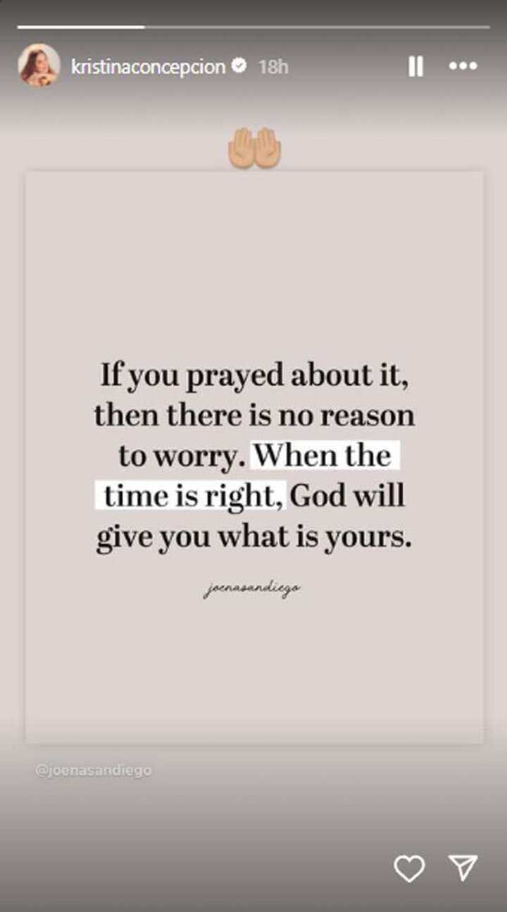 KC Concepcion shares an inspiring quote: "When the time is right, God ...
