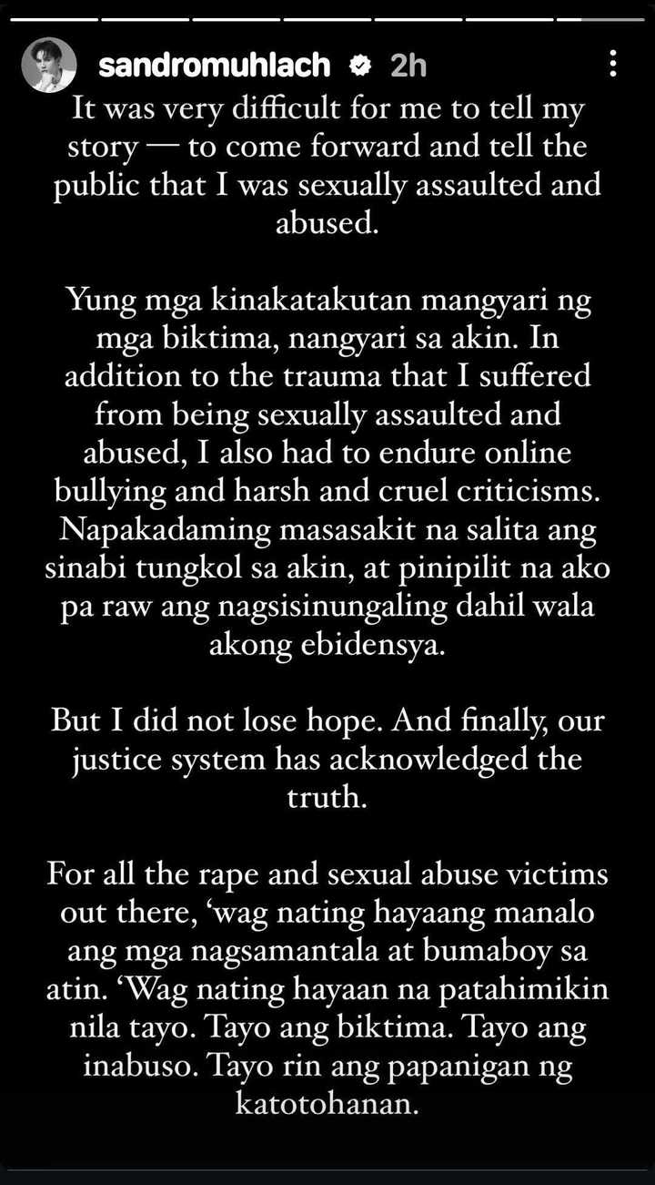 Sandro Muhlach, may madamdaming pahayag matapos kasuhan ng DOJ ang 2 ...