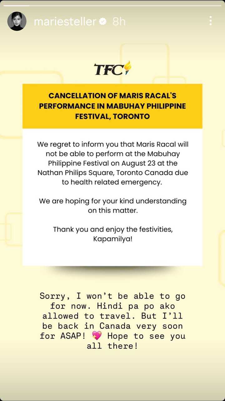Maris Racal issues apology after withdrawing from Canada performance ...