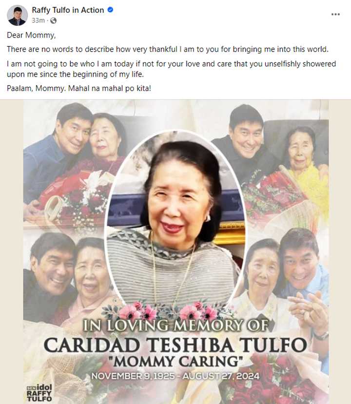 Senator Raffy Tulfo pens a heartfelt Facebook post announcing his ...