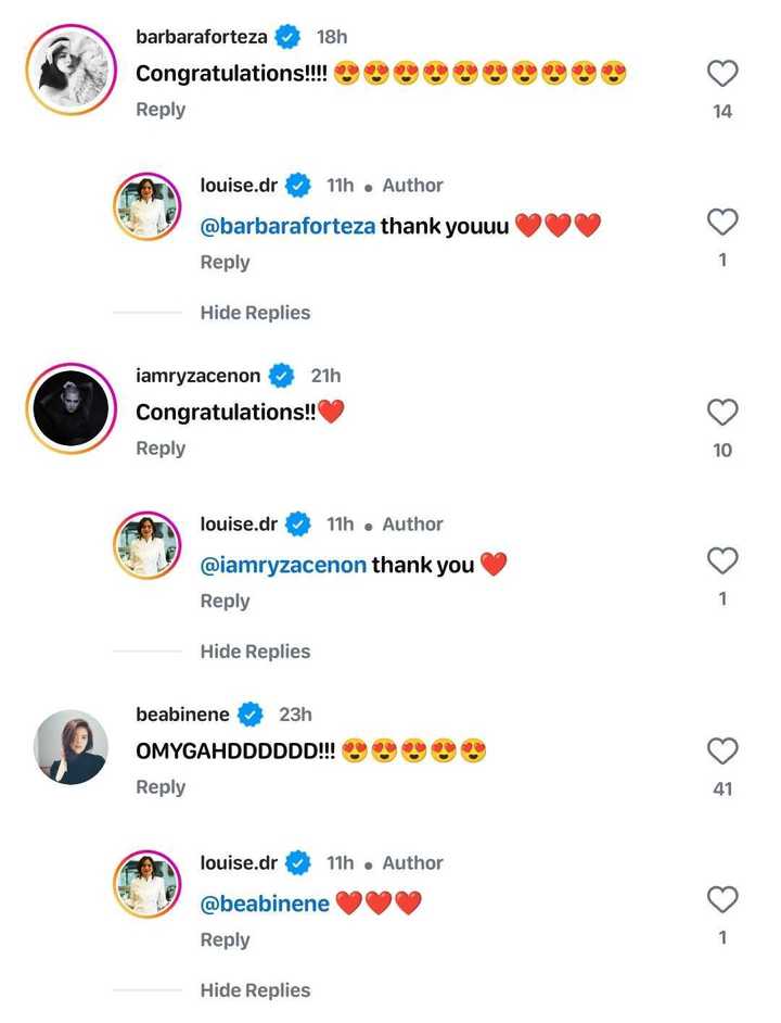 Louise Delos Reyes, engaged na; celebrities, nag-react - KAMI.COM.PH